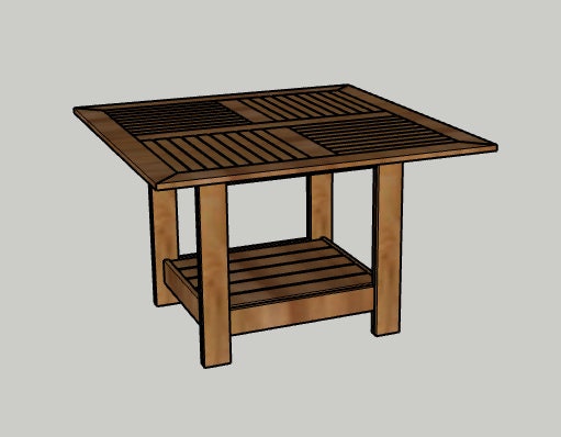 Square Outdoor Dining Table PDF Woodworking Plans Printable - Etsy