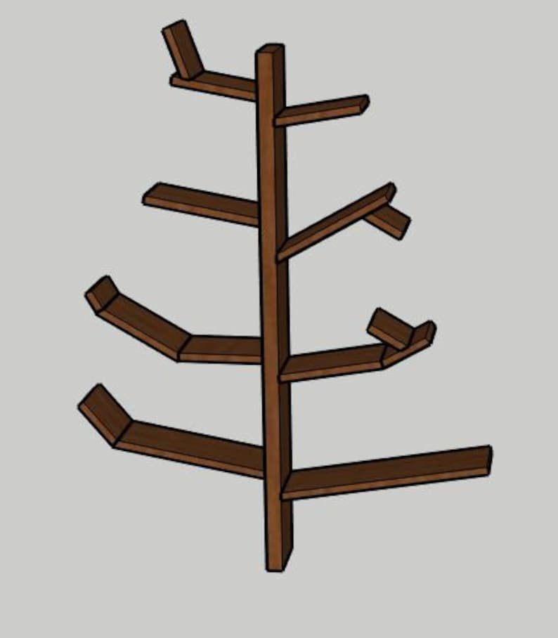 DIY Tree Shaped Bookshelf Woodworking PDF Plans Printable - Etsy
