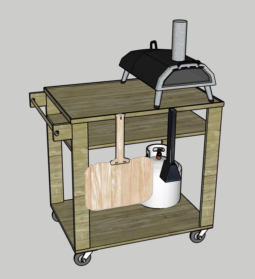 Rolling Pizza Oven Cart PDF Printable Woodworking Plans - Etsy