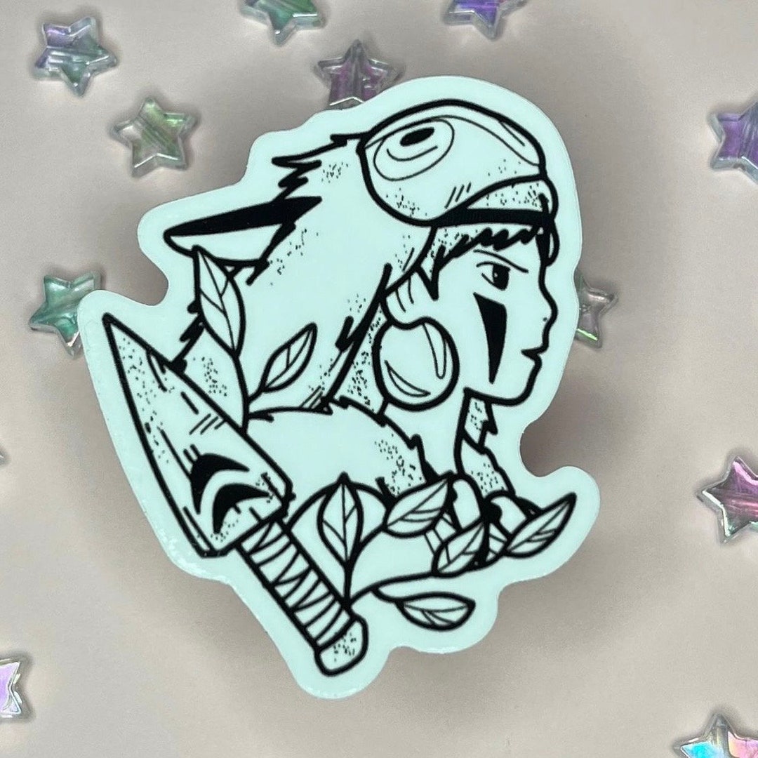 San Princess Mononoke Vinyl Sticker Fanart - Etsy