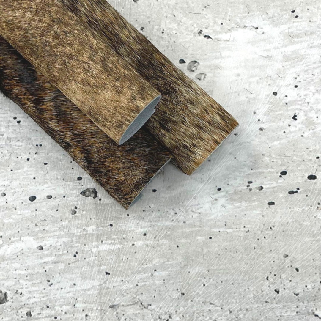 Hair-on Cowhide Leather Sheet – Genuine Leather, Light Brindle (light ...