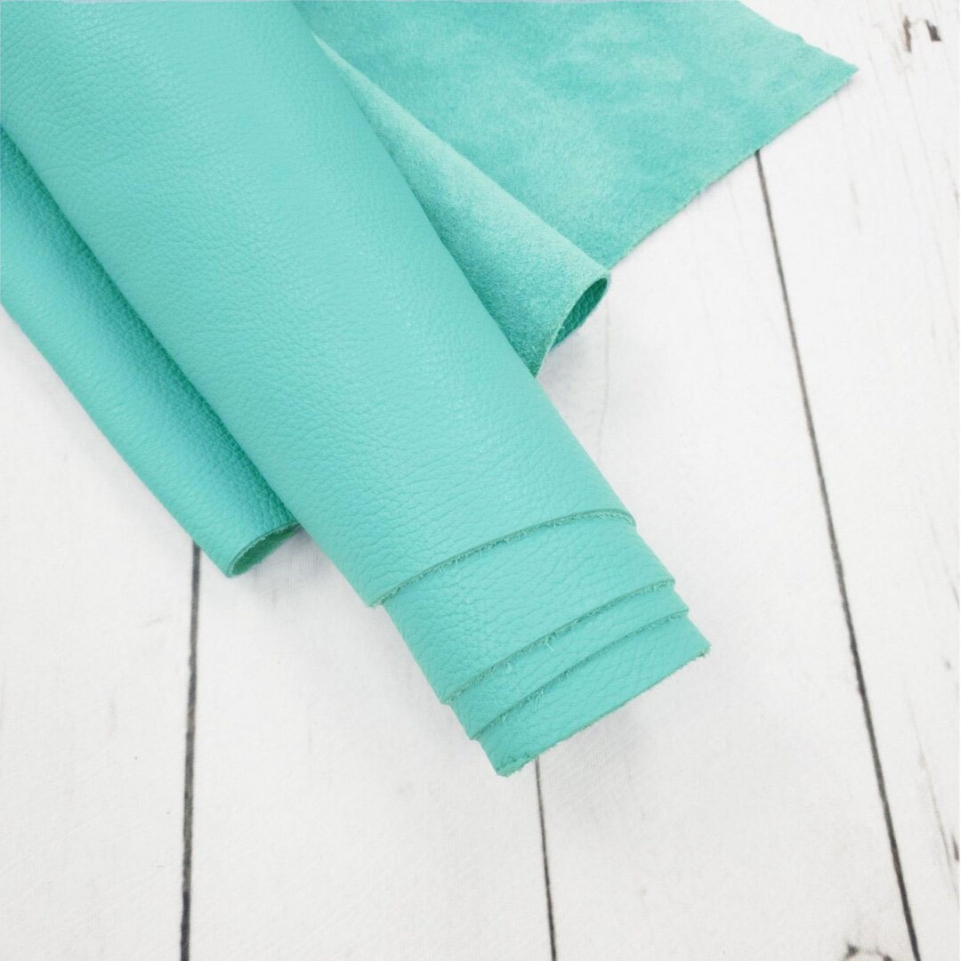 Turquoise Pebble Grain Cowhide Leather for Handbags Jewelry DIY Crafts ...