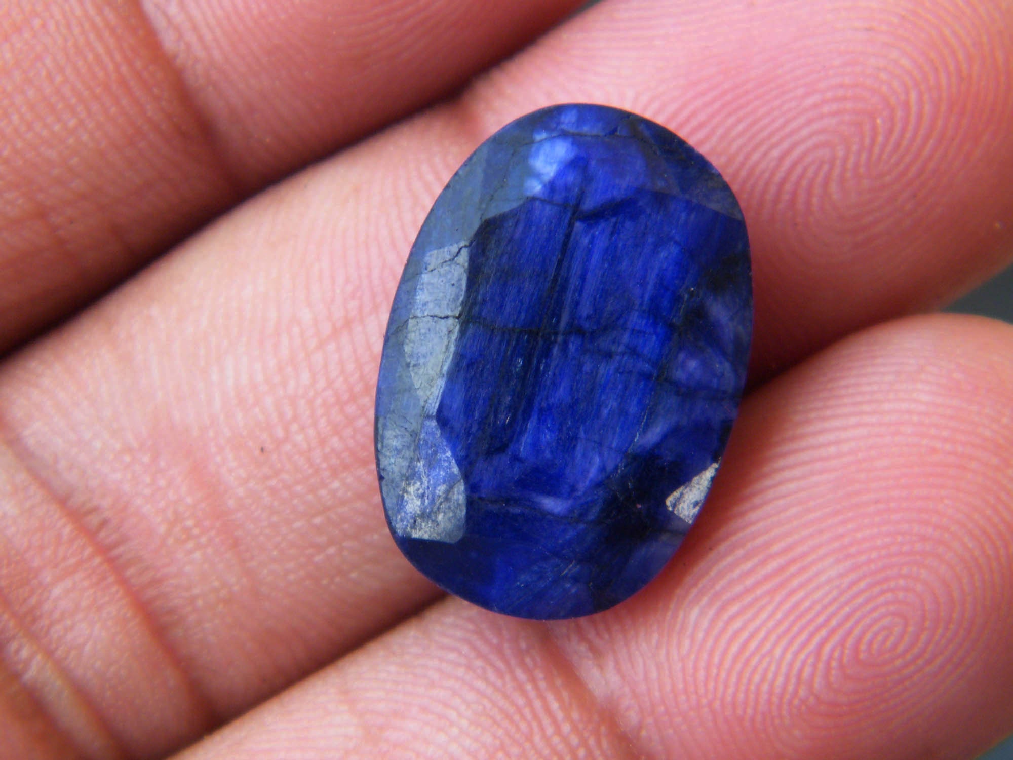 Blue Sapphire Beryl Cabochon 18x14x6MM Faceted Stone 21Ct. | Etsy