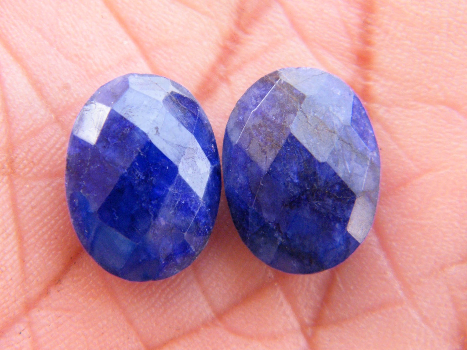 Sapphire Blue Beryl Cabochon Pair 1014MM Oval Shape | Etsy