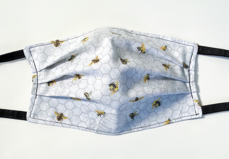 Bees Cloth face mask with fabric ties | Etsy