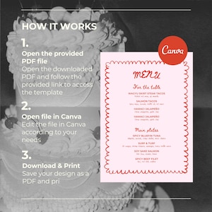 Party Menu Card Template, Editable Event Menu, Handwritten Menu Drinks ...