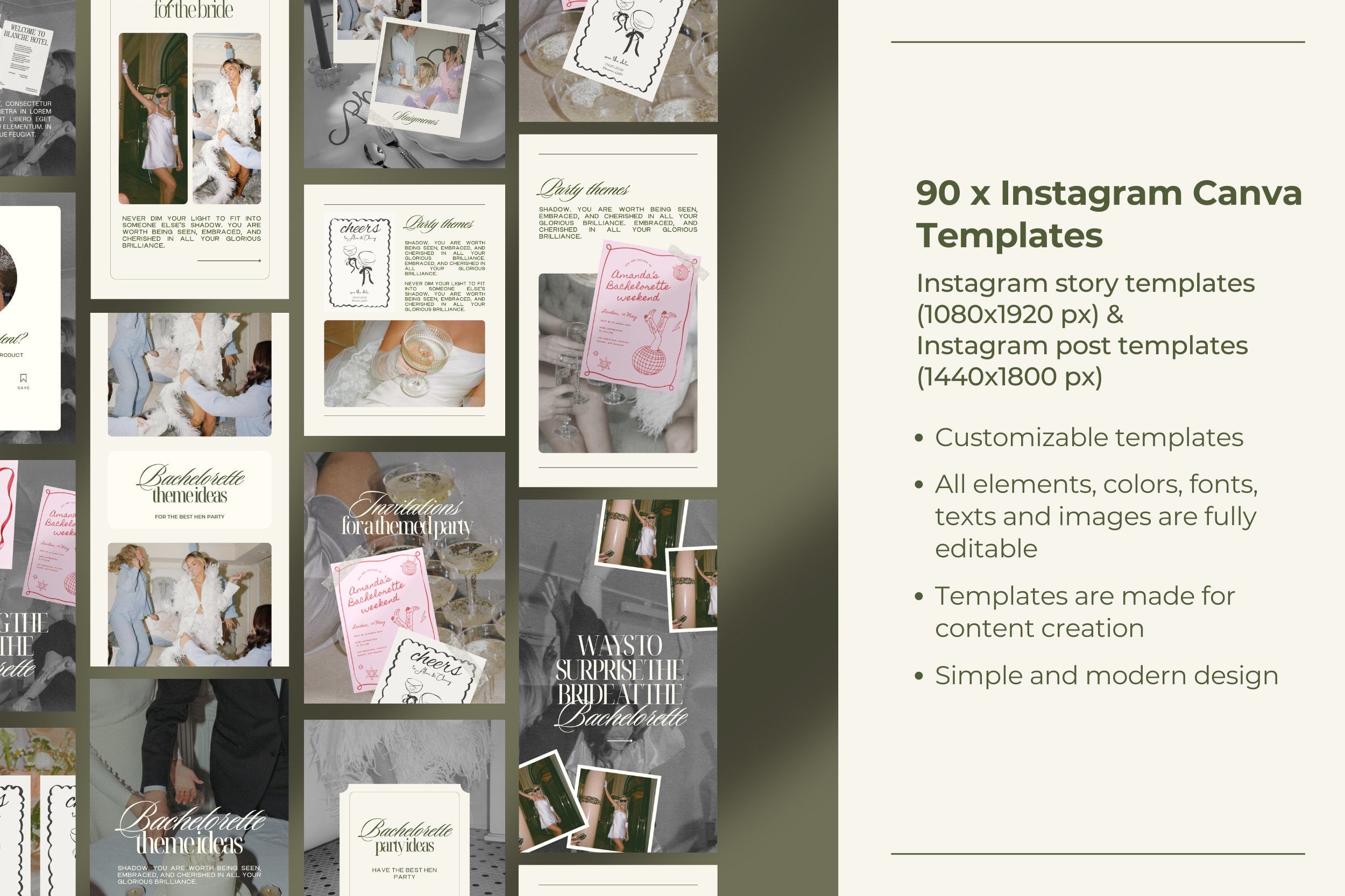 Classy Instagram Post & Story Bundle Template for Print Business ...
