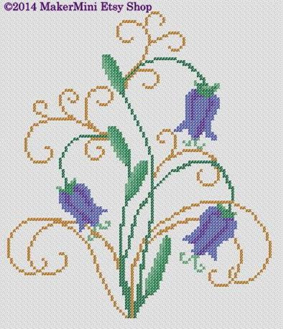 Blue Bells Cross Stitch Pattern - Etsy