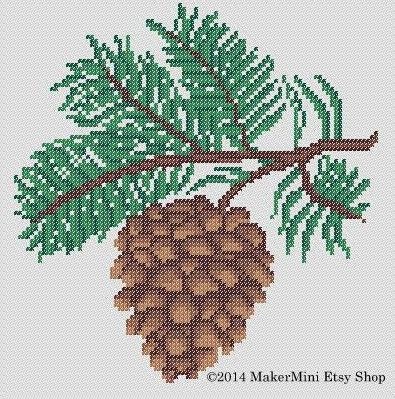 Pinecone - Cross Stitch Pattern - Etsy