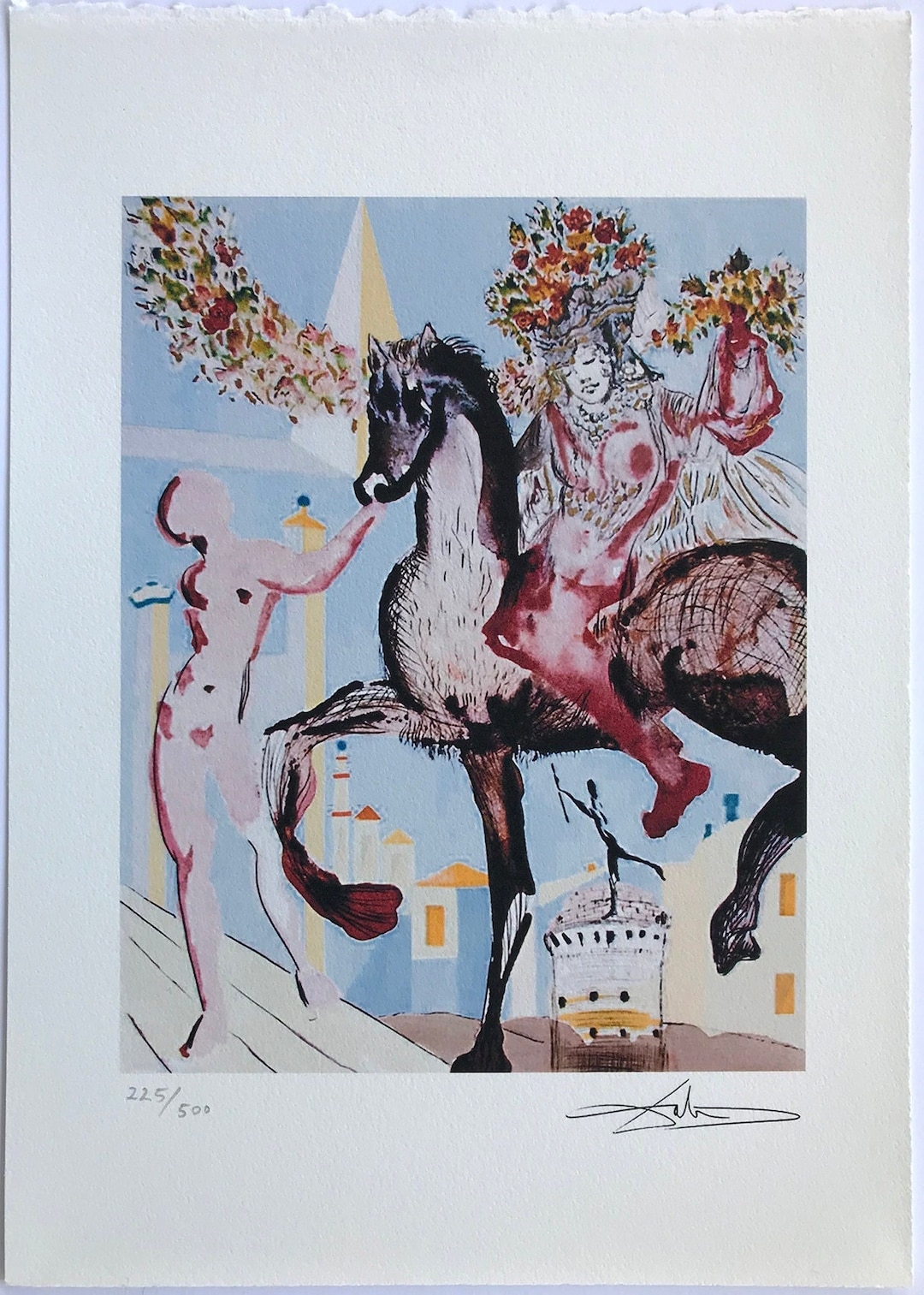 Salvador Dali Edition Lithograph, "riding Horses" (1964), Dalí Art - Etsy