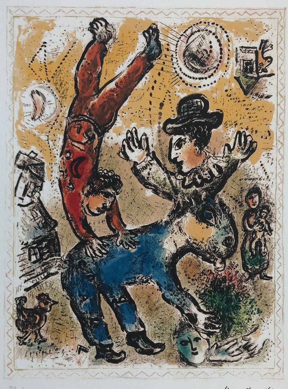 Marc Chagall, Lithograph, Limited Edition, "the Red Acrobat", 1974 - Etsy