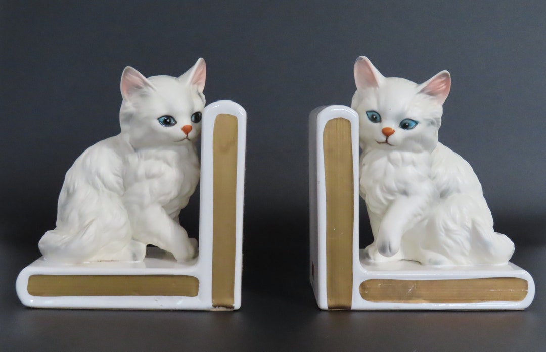 Lefton Persian Cat Bookends Vintage Lefton Cat Bookends, Collectable ...