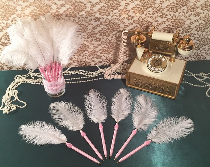 PINK QUILL PENS Office Decor Women Birthday Gift for Her Pink Office ...