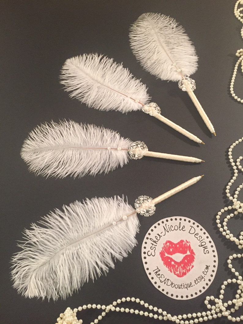 PINK QUILL PENS Office Decor Women Birthday Gift for her Pink | Etsy