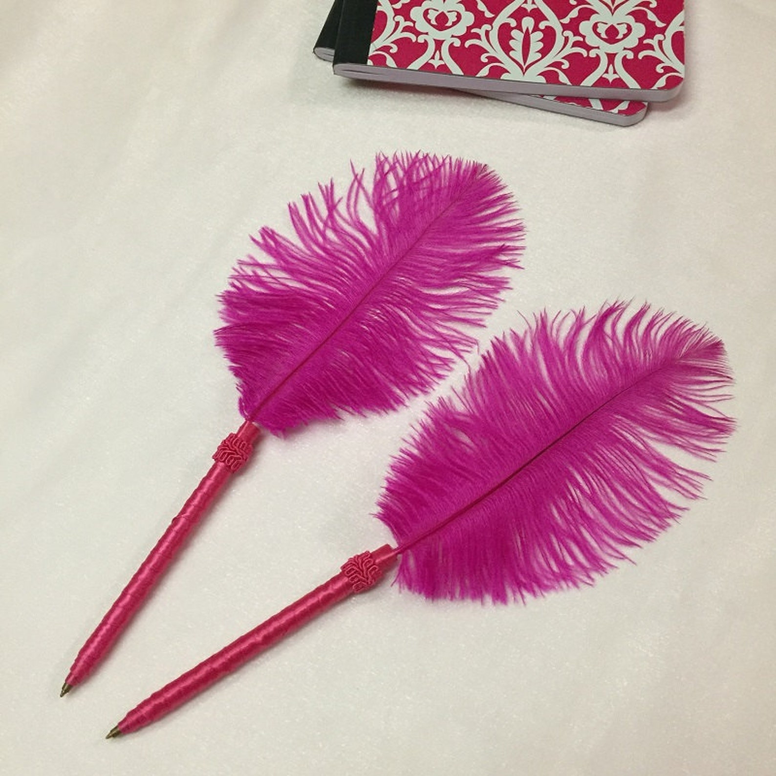 Hot Pink FEATHER PENS Ballpoint Quill Pen Girls Cute Office - Etsy