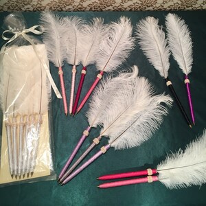 PINK QUILL PENS Office Decor Women Birthday Gift for Her Pink Office ...