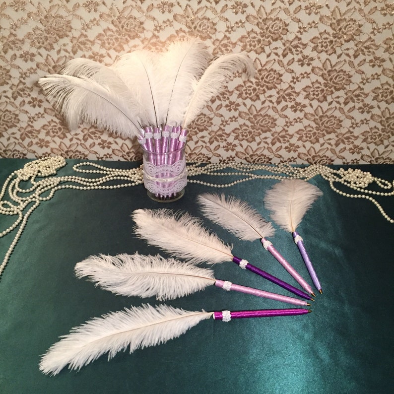 PURPLE FEATHER PENS Cute Desk Accessories School/Office | Etsy