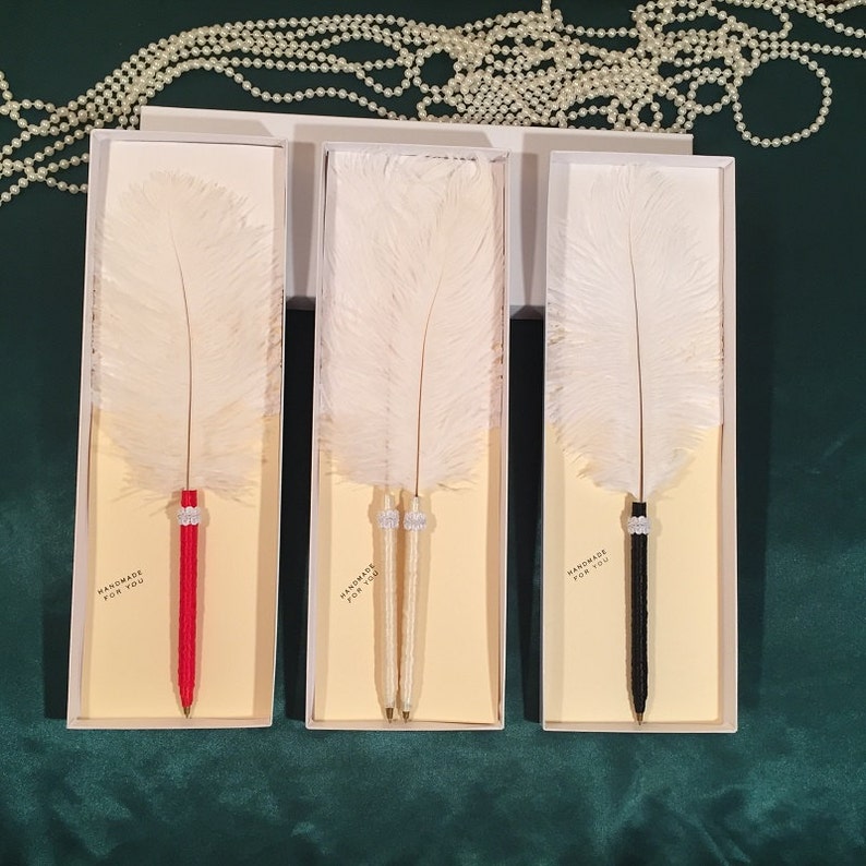 Light Blue Feather Pen Cinderella Wedding Pens Boys Baby Shower Guest ...