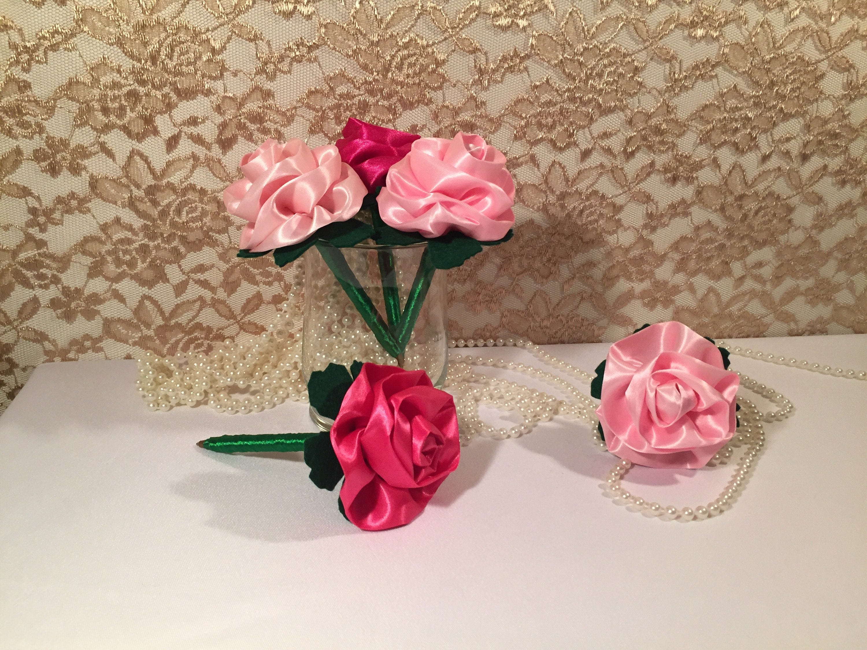 ROSE PENS 35color flower pen gift-Floral office supplies for | Etsy