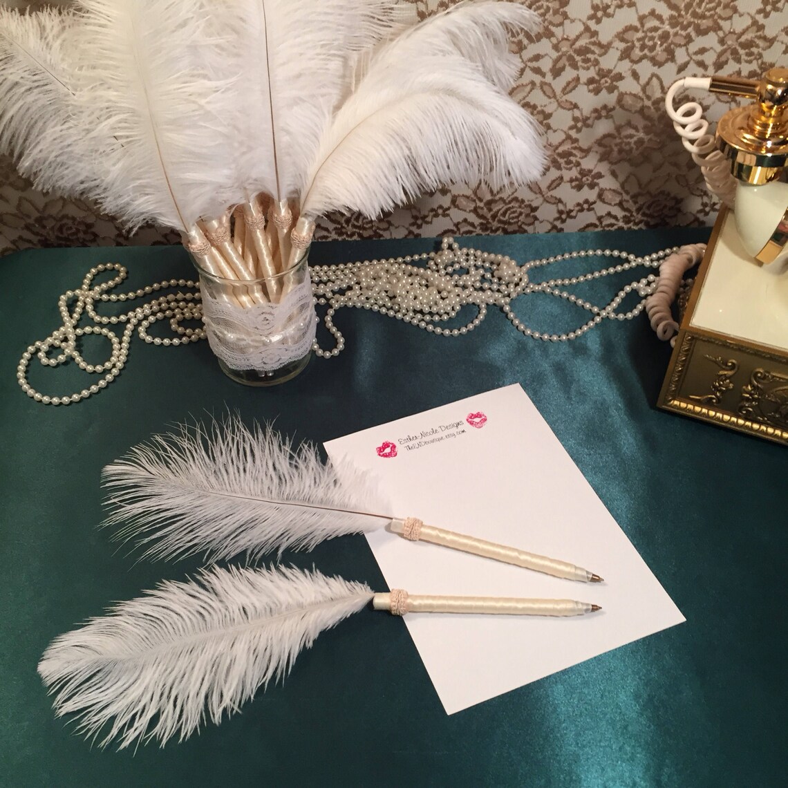Feathered Quill Ballpoint Pens 35 COLORS Boho Office Decor - Etsy