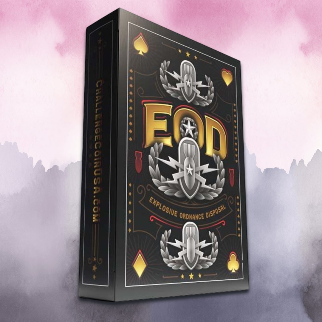 EOD Gray and Gold Playing Card - Etsy