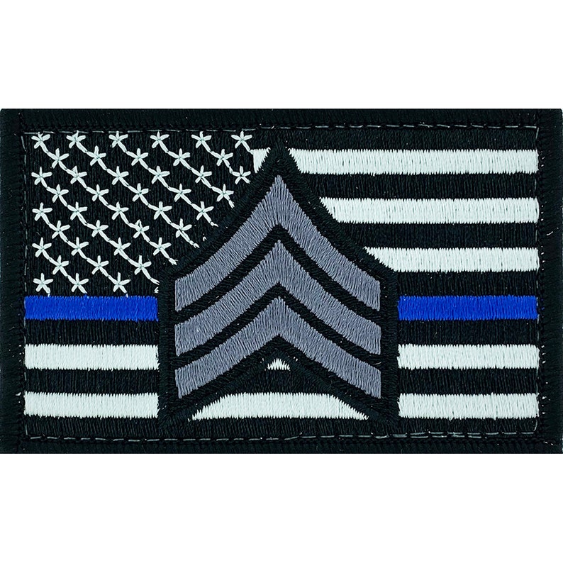 Thin Blue Line SGT Patch gray - Etsy