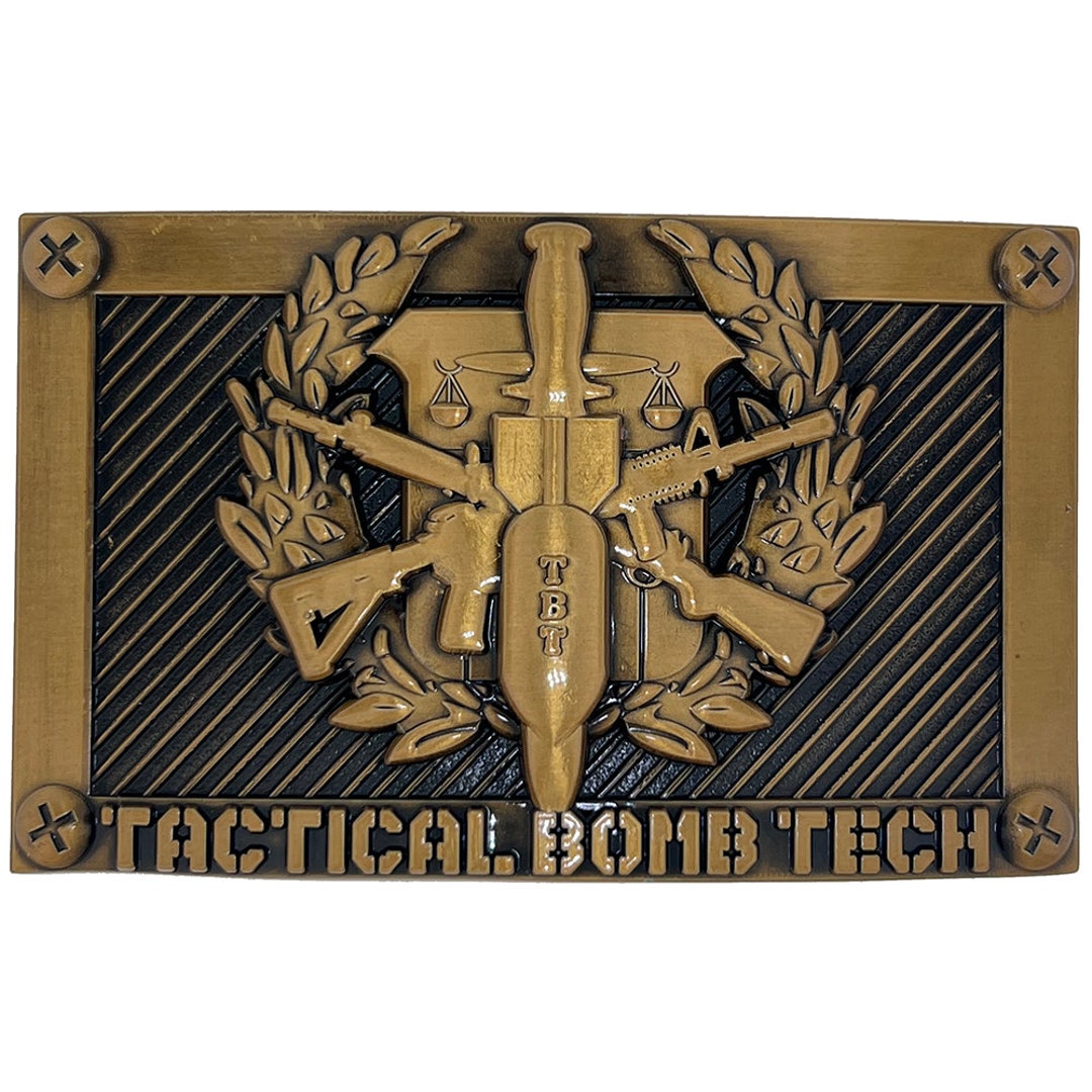 Tactical Bomb Tech Custom 3.25 Antique Gold Belt Buckle - Etsy