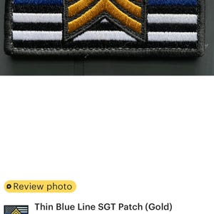 Thin Blue Line SGT Patch (gold) - Etsy