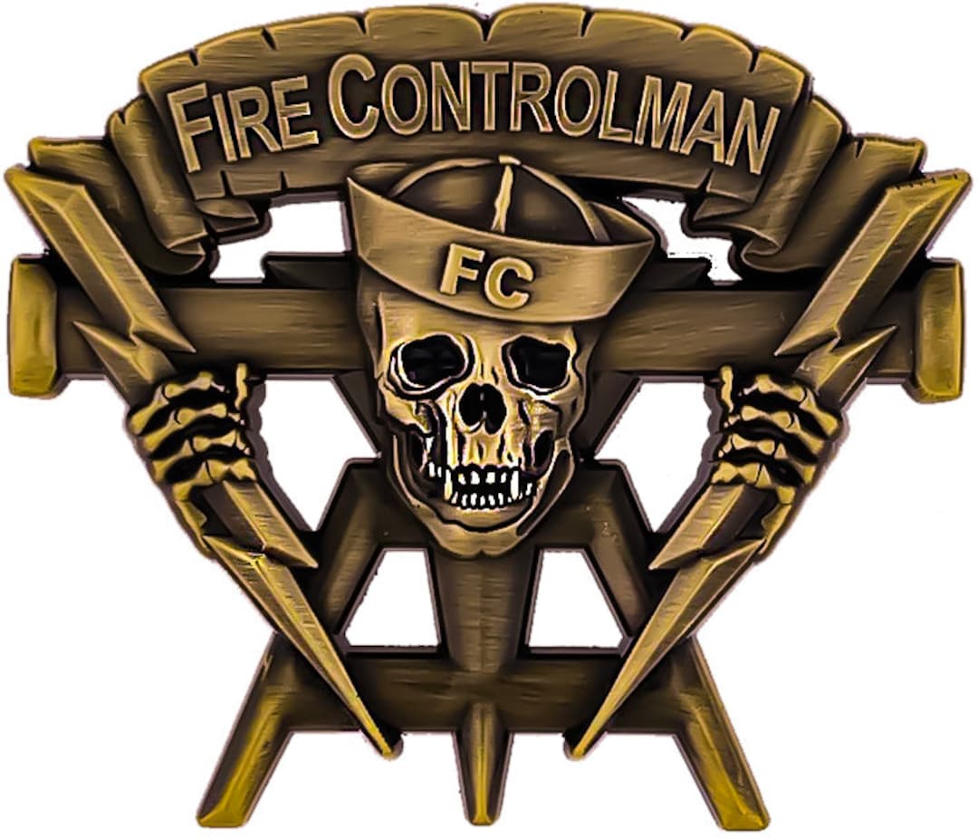 Fire Controlman Skull Antique Gold - Etsy