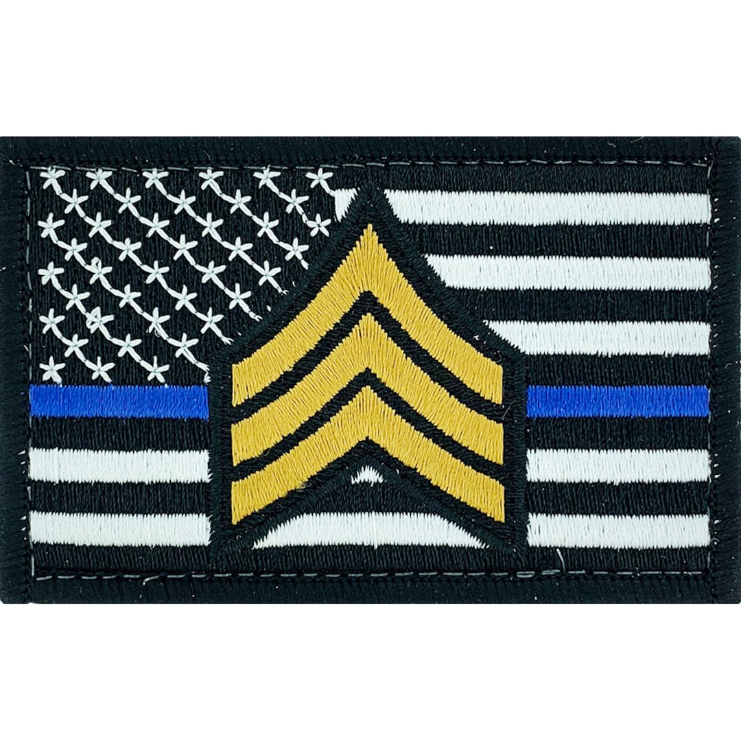 Thin Blue Line SGT Patch (gold) - Etsy