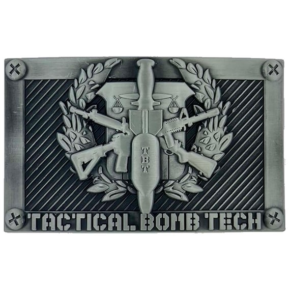 Tactical Bomb Tech Custom 3.25 Antique Silver Belt Buckle - Etsy