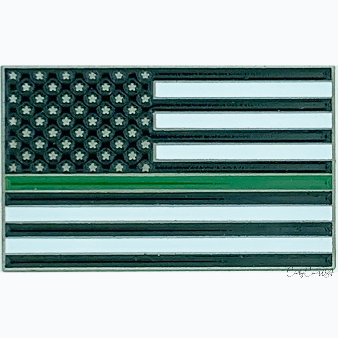 Thin Green Line Flag Lapel Pin - Etsy