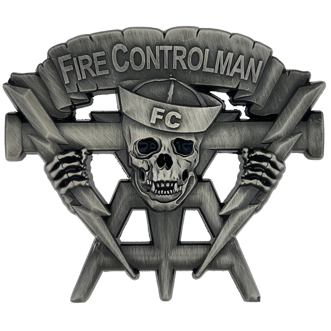 Fire Controlman Skull Antique Silver - Etsy