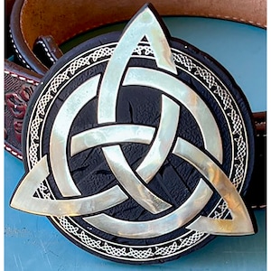Celtic Trinity Belt Buckle Matte Black and Silver - Etsy