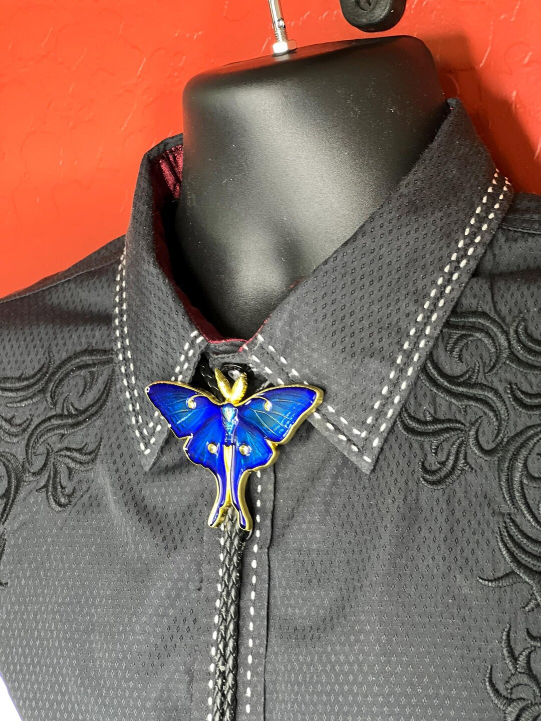 Bolo Tie Moth - Blue - Etsy