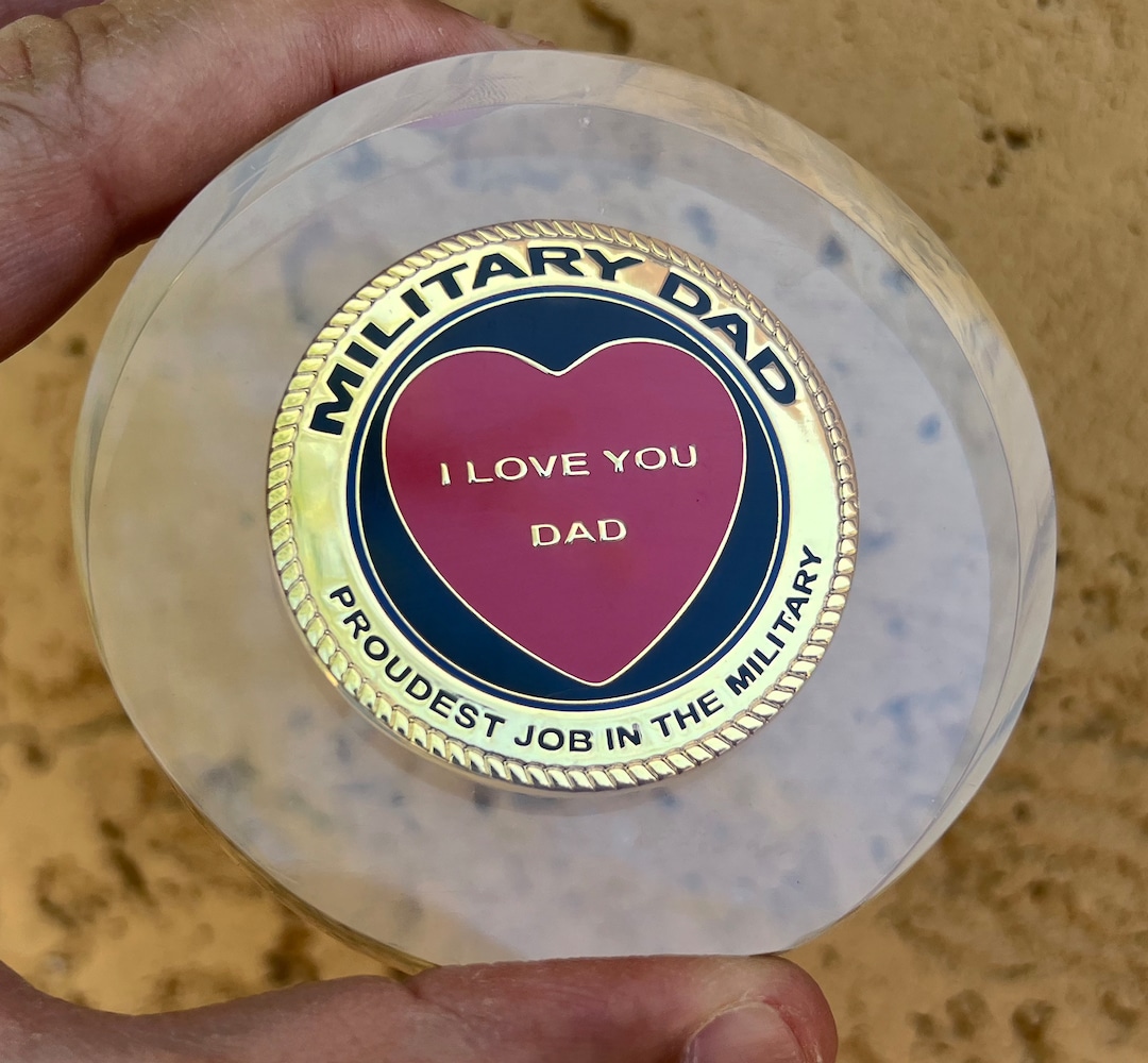 Military Dad Coin in Acrylic - Etsy