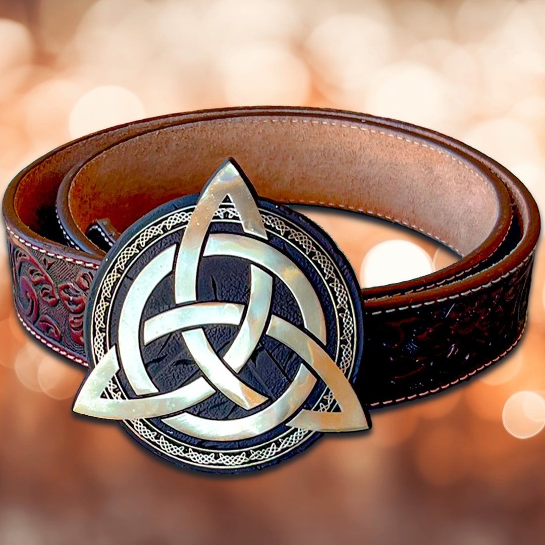 Celtic Trinity Belt Buckle Matte Black and Silver - Etsy