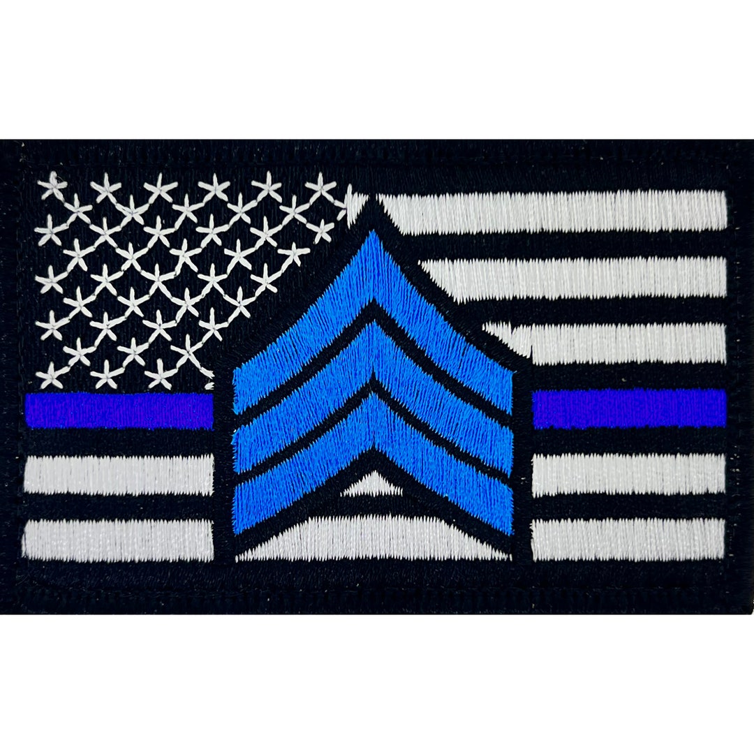 Thin Blue Line SGT Patch (blue) - Etsy