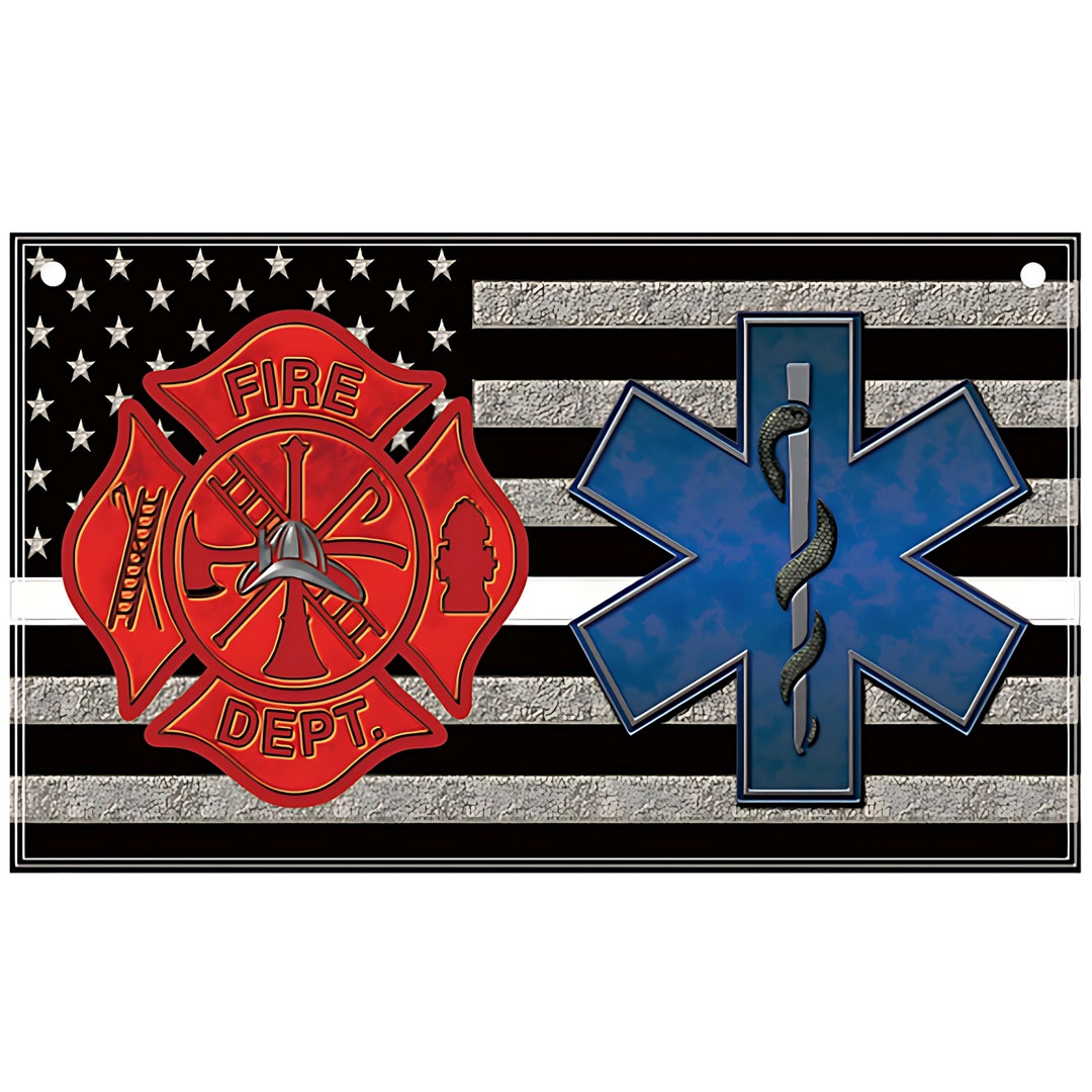 1 Sided or 2 Sided 3 X 5 Firefighter EMS Flag - Etsy