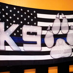 3 X 5 Thin Blue Line K9 Flag - Etsy