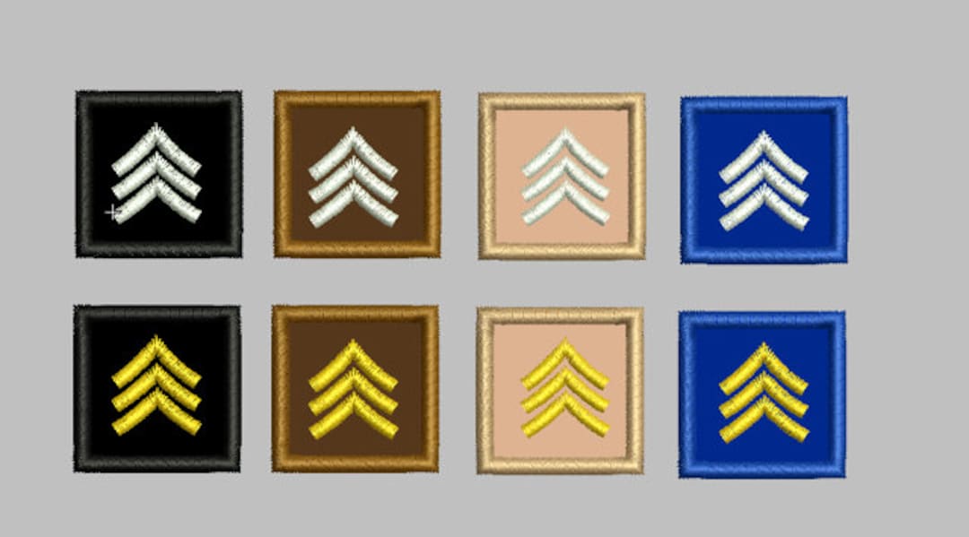 Embroidered Collar Rank Sgt 1 X 1 - Etsy