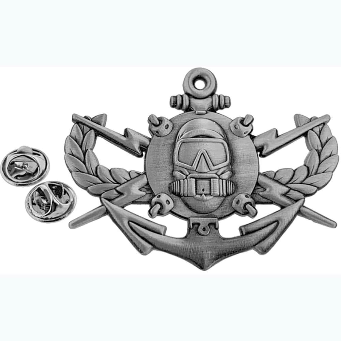Hazardous Devices Technician Diver Pin With Anchor (antique Silver) - Etsy
