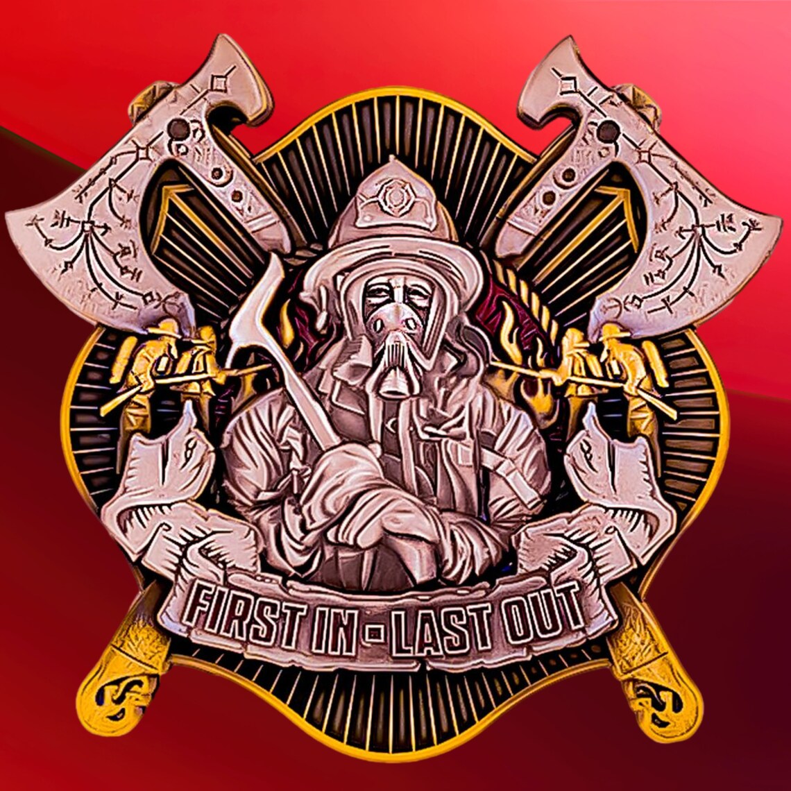 Fire Fighter Challenge Coin - Etsy