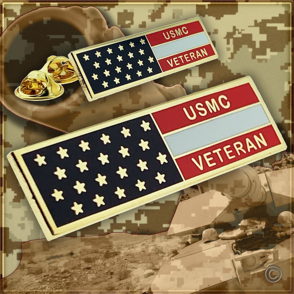Veteran Marine Flag Pin Bar - Etsy