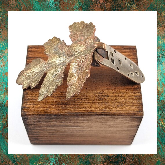 Single Vintage Leaf Dress Clip, Art Deco Leaf Clip, T… - Gem