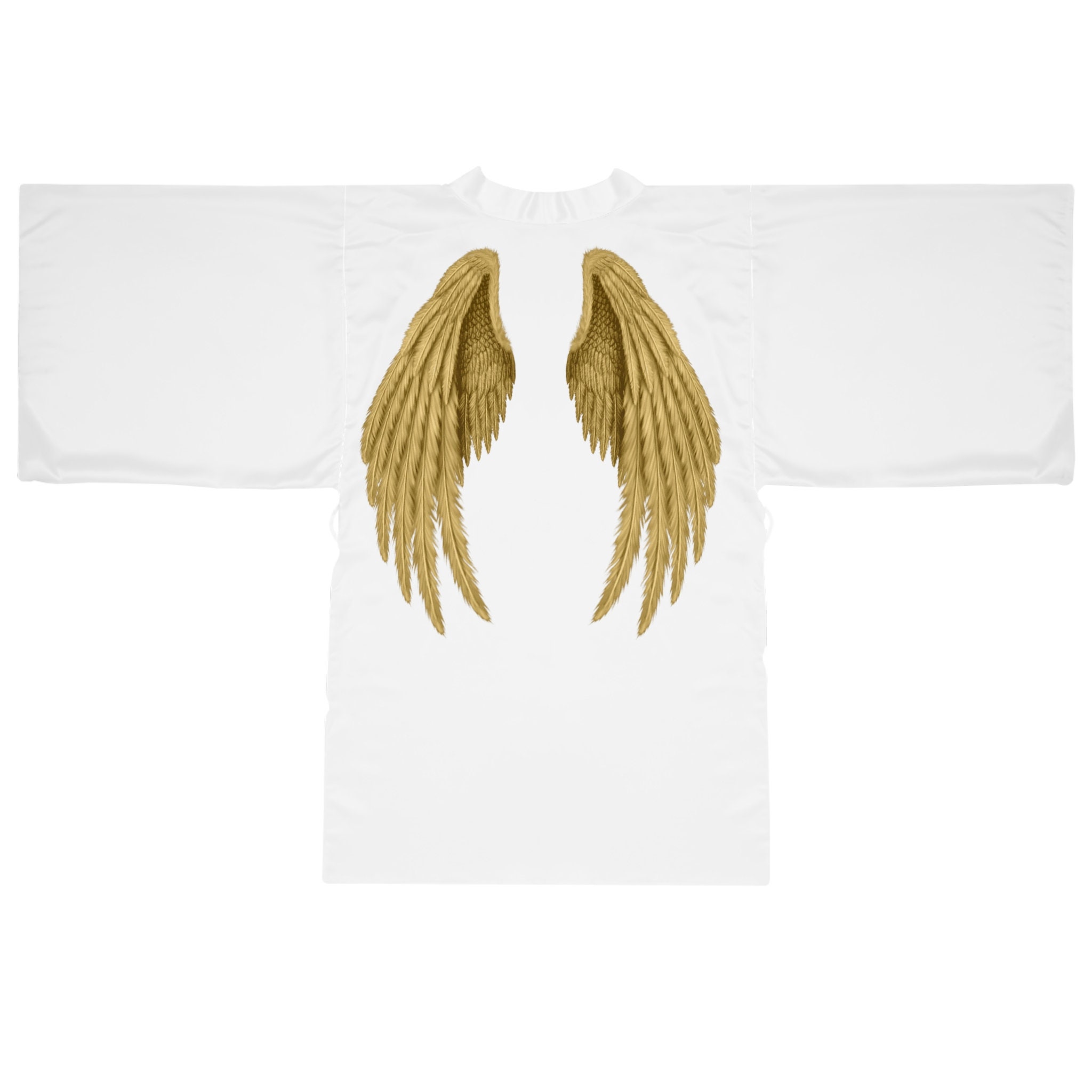 Golden Angel Wings White Long Sleeve Kimono Robe - Etsy