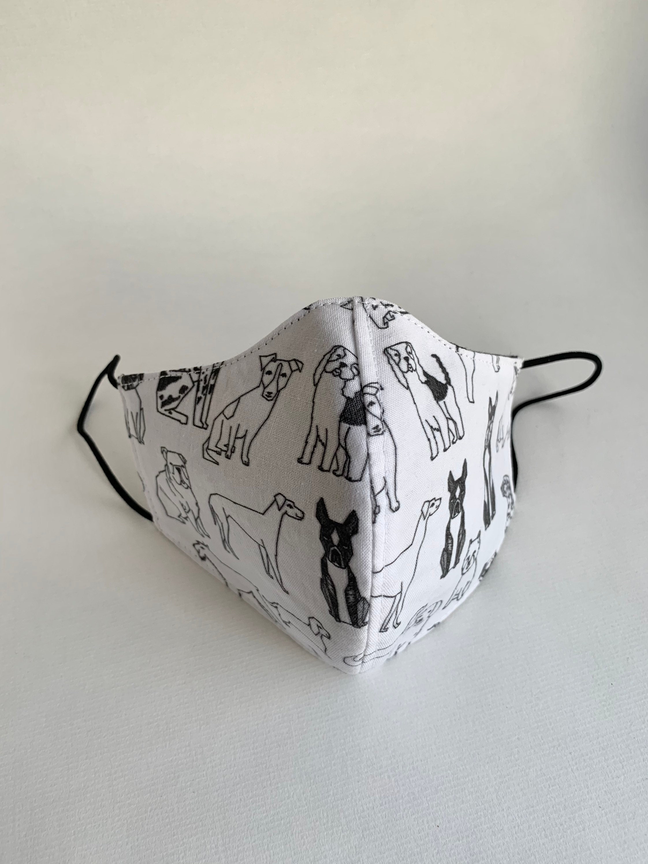 Black and White Pups - Dogs - MASKS THAT FIT - Adult - M, L - Washable ...