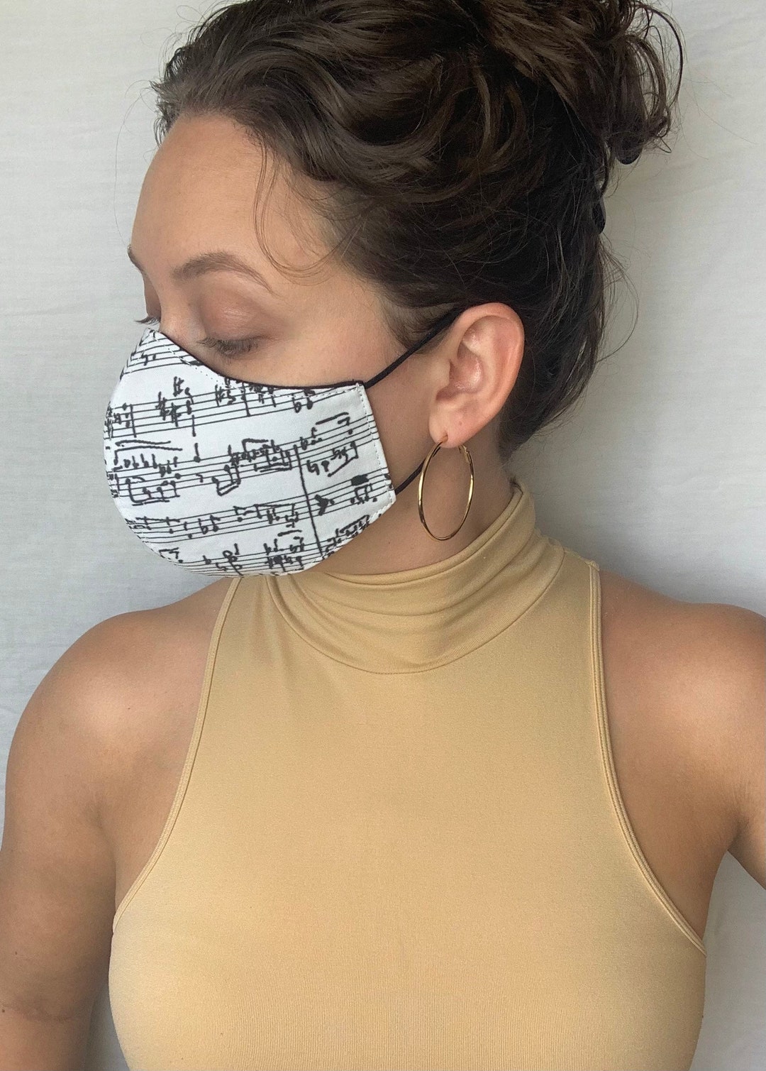 Handwritten Sheet Music Mask - Music Teacher Masks - Music Script Band ...