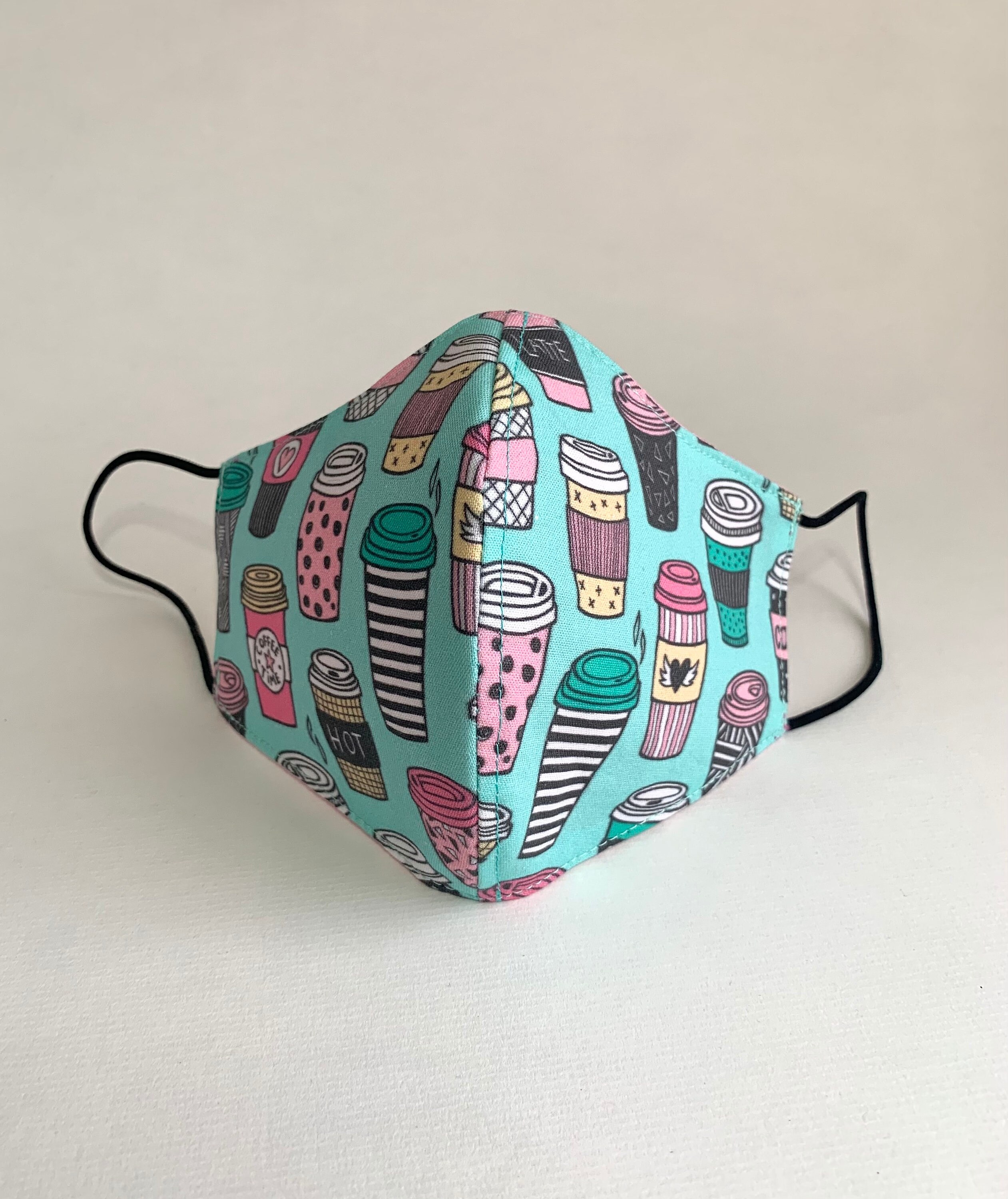 To Go Coffee Mug 3-layer MASKS THAT FIT M, L Washable Reusable ...