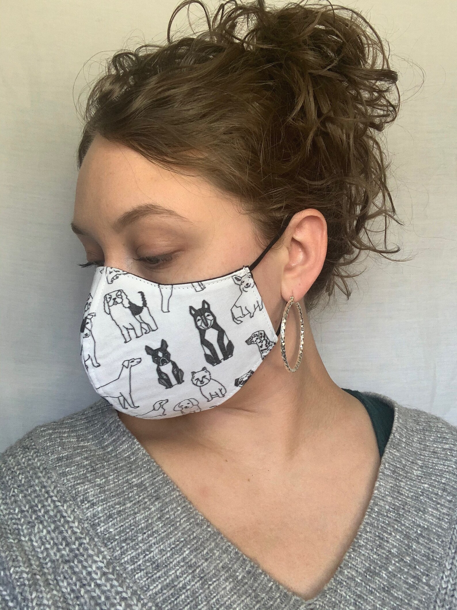 Black and White Pups - Dogs - MASKS THAT FIT - Adult - M, L - Washable ...